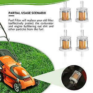 4pack - 691035 493629 1/4" Inline Fuel Filter Replacement Fuel Filter for Briggs Stratton 691035 4129 493629 5065 49019-0014 49019-0027 49019-0707 49019-7001 49019-7005