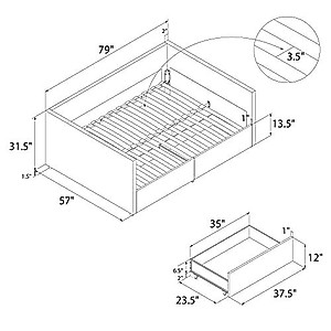 DHP Daybed with Storage Bed, Full, Blue