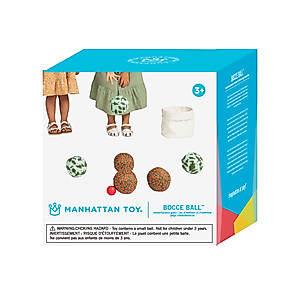 Manhattan Toy Indoor Outdoor 8-Piece Bocce Playset for Kids with Soft Memory Foam Fabric Covered Balls