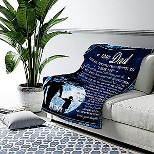Wisegem Dad Gifts from Daughter - Dad Blanket from Daughter 50"x40" - Birthday Gifts for Daddy - Gifts for Dad Who Wants Nothing - Father Gifts - Best Dad Ever Present Ideas