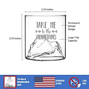 Osci-Fly Take Me To The Mountains Wine Whiskey Glass Shot Tumblers Christmas Gifts