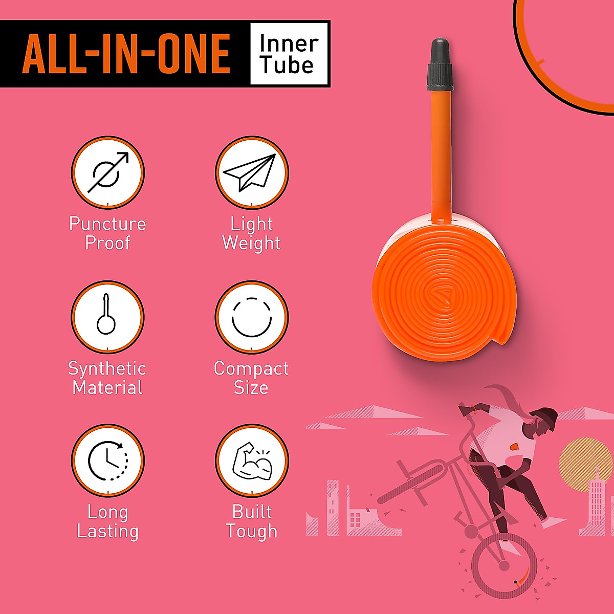 Tubolito Tubo-BMX TPU Inner Tube 20", 22”, and 24” Wheel Sizes | Fits Tire Widths 1.5" - 2.5" and 1 1/8" - 1 3/8" | Schrader & Presta Valve Options | Compatible with Rim & Disc Brakes