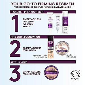 COVERGIRL Simply Ageless Blurring Serum, Anti Wrinkle Serum, Face Serum, 1 Pack,Skin Tightening Serum, Reduces Fine Lines, Formulated with Vitamin A & E, Argan Oil, Coconut Oil