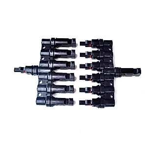 JHBOX 1 to 6 Y Branch Solar Panel Connectors | Easy Solar Panel Installation DIY Mount Tool for Parallel Connection Between Solor Panels | TUV Certified Solar Panel Wiring connectors| (1 Pair)