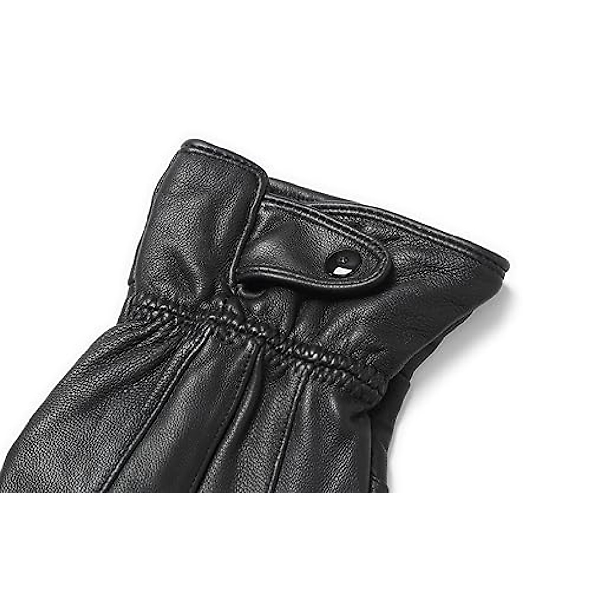 REED Men's Genuine Leather Warm Lined Driving Gloves (L, BLACK)
