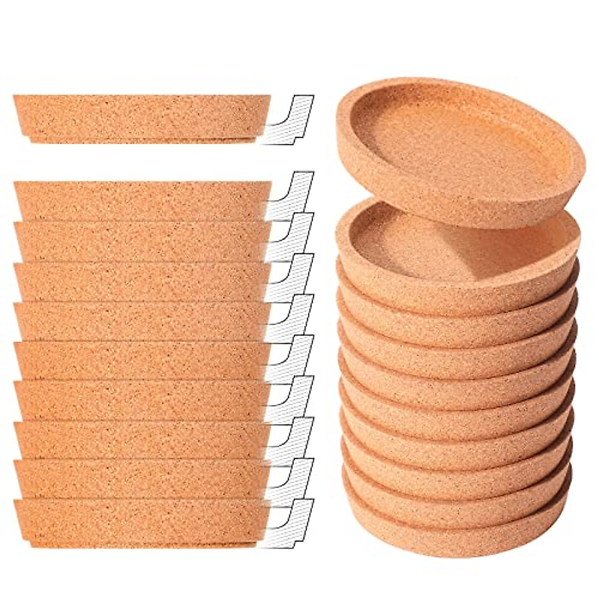 Set of 18 Cork Coasters Bulk 4 Inch Round Lip Cup Holder Leak Proof Cork Coasters for Drinks Reusable Absorbent Cup Coaster for Mugs Coffee Glass Table Desk Party Supplies, Brown