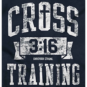 Brisco Brands Cross Training 3:16 Christian Hoodie Sweatshirt Women Men Navy