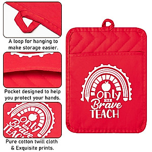 GROBRO7 10Pcs Teacher Appreciation Gifts Pot Holders How Sweet it is to Be Taught by You Cotton Potholder Microwave Oven Mitt Thank You Teachers Gifts for Back To School Graduation Retirement Birthday