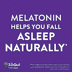 ZzzQuil PURE Zzzs, Melatonin Sleep Aid Gummies with Lavender, Valerian Root and Chamomile, Natural Wildberry Vanilla Flavor, Non-Habit Forming, Drug-Free, 48 Count