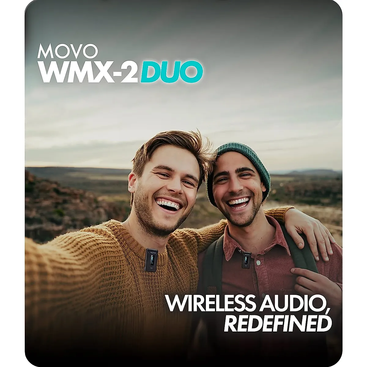 Movo WMX-2-DUO Wireless Lavalier Microphone Lapel Mic with Charging Case - Lav Mic, Wireless Lapel Microphone 2.4GHz Wireless Microphones for Camera, Lapel Mic Wireless for Vlogging, DSLR, Computer