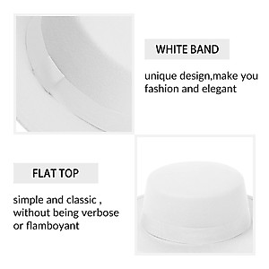 Classic Fedora Hat Two Tone Flat Top Hat with Band Wide Brim Pork Pie Hat Adjustable Patchwork Colors Panama Hat