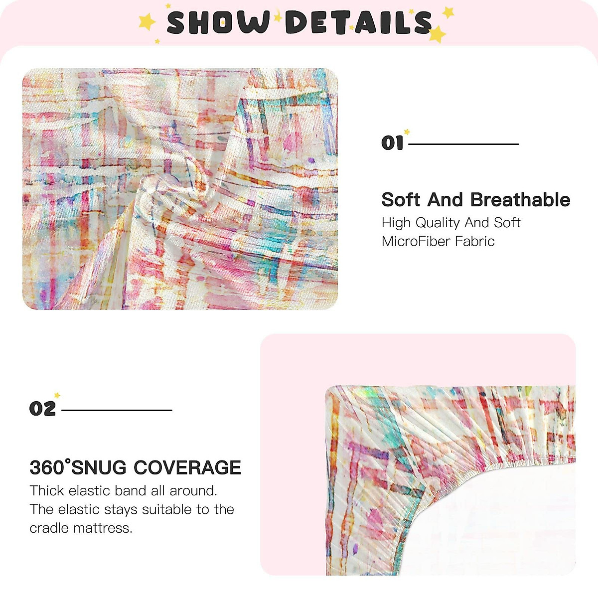 Fitted Crib Sheet for Boys Girls, Boho Style Jersey Knit Baby Sheet for Standard Crib and Toddler Bed Mattresses, Cozy Soft Breathable, 28 x 52 in