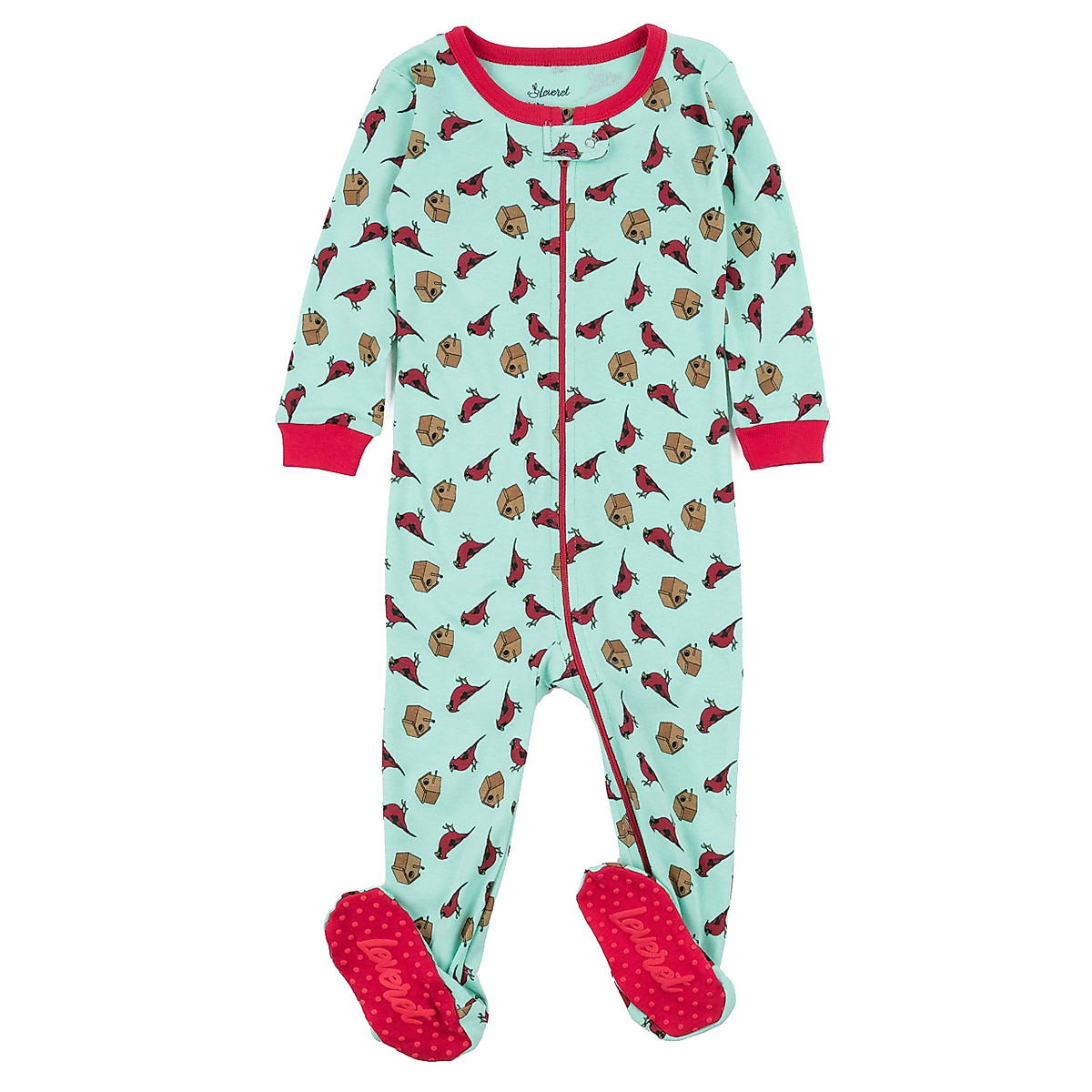 Leveret Kids Pajamas Baby Boys Girls Footed Pajamas Sleeper 100% Cotton (Bird Cage, Size 18-24 Months)