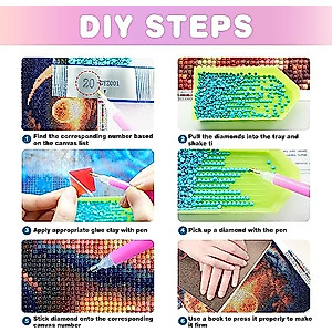 Star Lake Diamond Painting Kits for Adults - Star Lake 5D Diamond Art Kits for Adults Beginner and Kids,Diamond Dots Painting DIY Round Full Drill Gem Pictures Kit,for Home Wall Decor 12x16 Inch