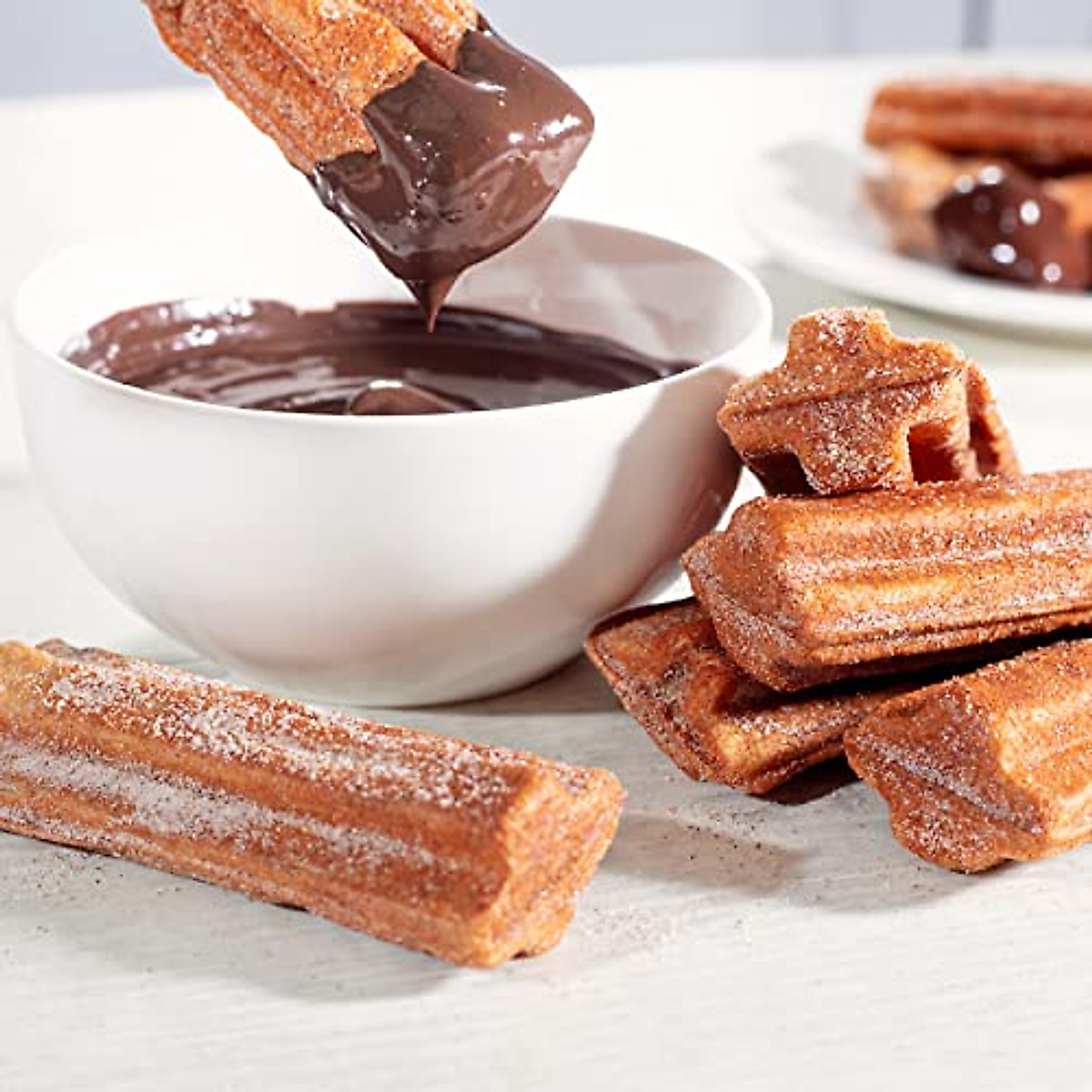 Empanada and Churro Maker Machine - Cooker w 4 Removable Plates - Easier than a Press - Includes Dough Cutting Circle for Easy Dough Measurement, Special Treat for Mexican Dinner Night, Summer Parties