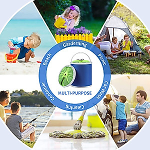 Homelove Collapsible Camping Fishing Bucket,11L (2.9 Gallons) Durable Pop Up Water Bucket with Net and Rope for Car Washing, Fishing,Boating or Other Outdoor Activities, Foldable Bucket,Blue