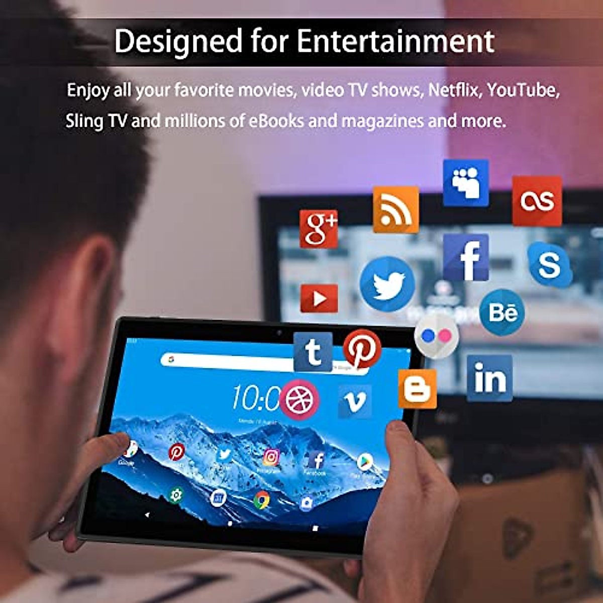 Tablet 10.1 Inch Android 10.0 Tablets, Google Certificated Wi-Fi Tablets, 1.6 GHz Quad Core Processor, 32GB Tablets with 128GB Expansion, IPS HD Screen, Dual Camera, Supports Bluetooth, Black…