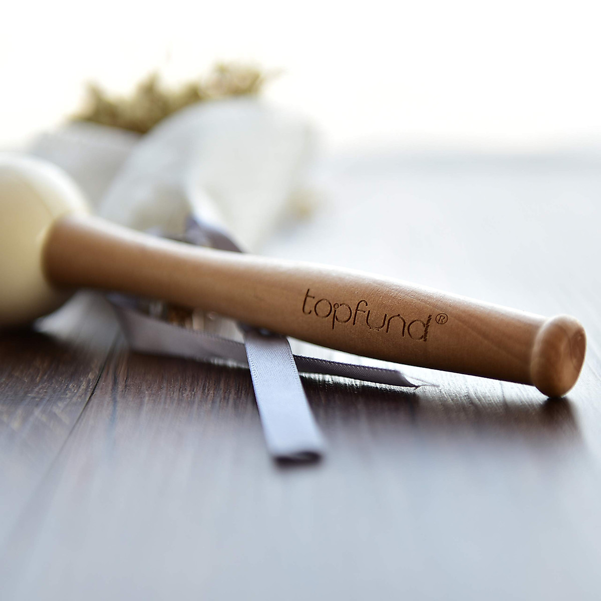 TOPFUND Crystal Singing Bowl Medium Rubber Mallet