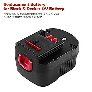 HPB12 12 Volt 3.6Ah Ni-Mh Replacement Battery Compatible with Black and Decker 12V Battery A1712 FSB12 A12 A12-XJ A12EX Firestorm FS120B FS120BX