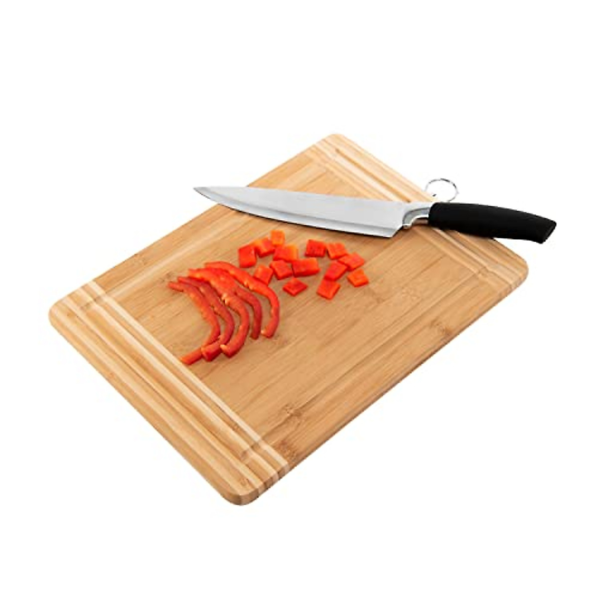Kitchen Details Bamboo Cutting Board | Medium | Dual Sided Surface | Ultra Thick | Cut Resistant | Drip Edge