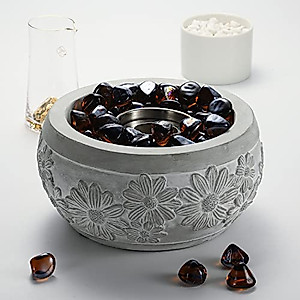 TURBRO 10 lbs Tempered Fire Glass Diamonds - Dazzling Reflective Glass Rocks for Gas Fire Pits and Tabletop Fireplace - Amber