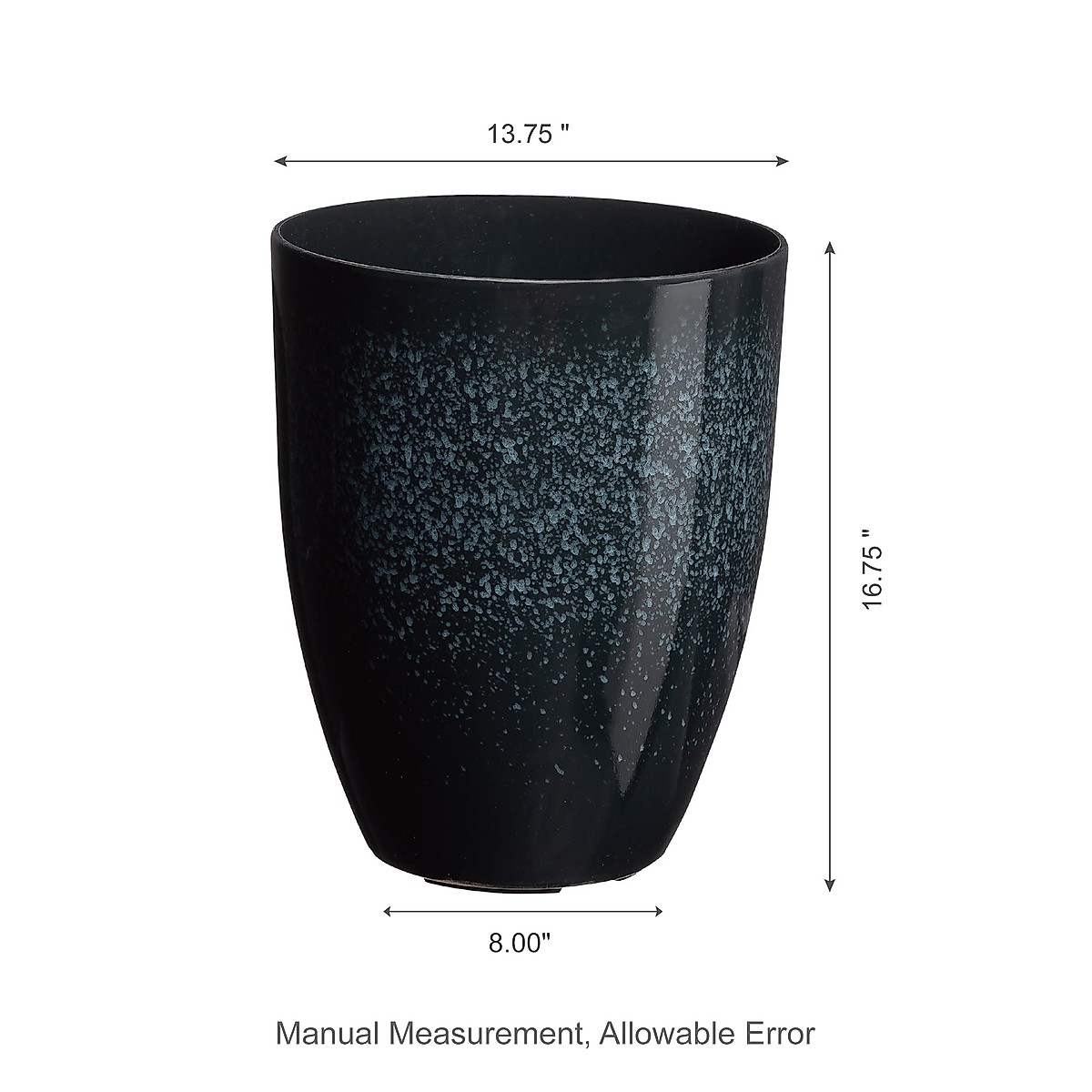 Glitzhome Set of 2 Large Tall Planter Pots,16.75''H Faux Ceramic Oversized Garden Flower Pots with Drainage Holes,Outdoor Indoor Tall Planters for Front Door,Patio and Deck