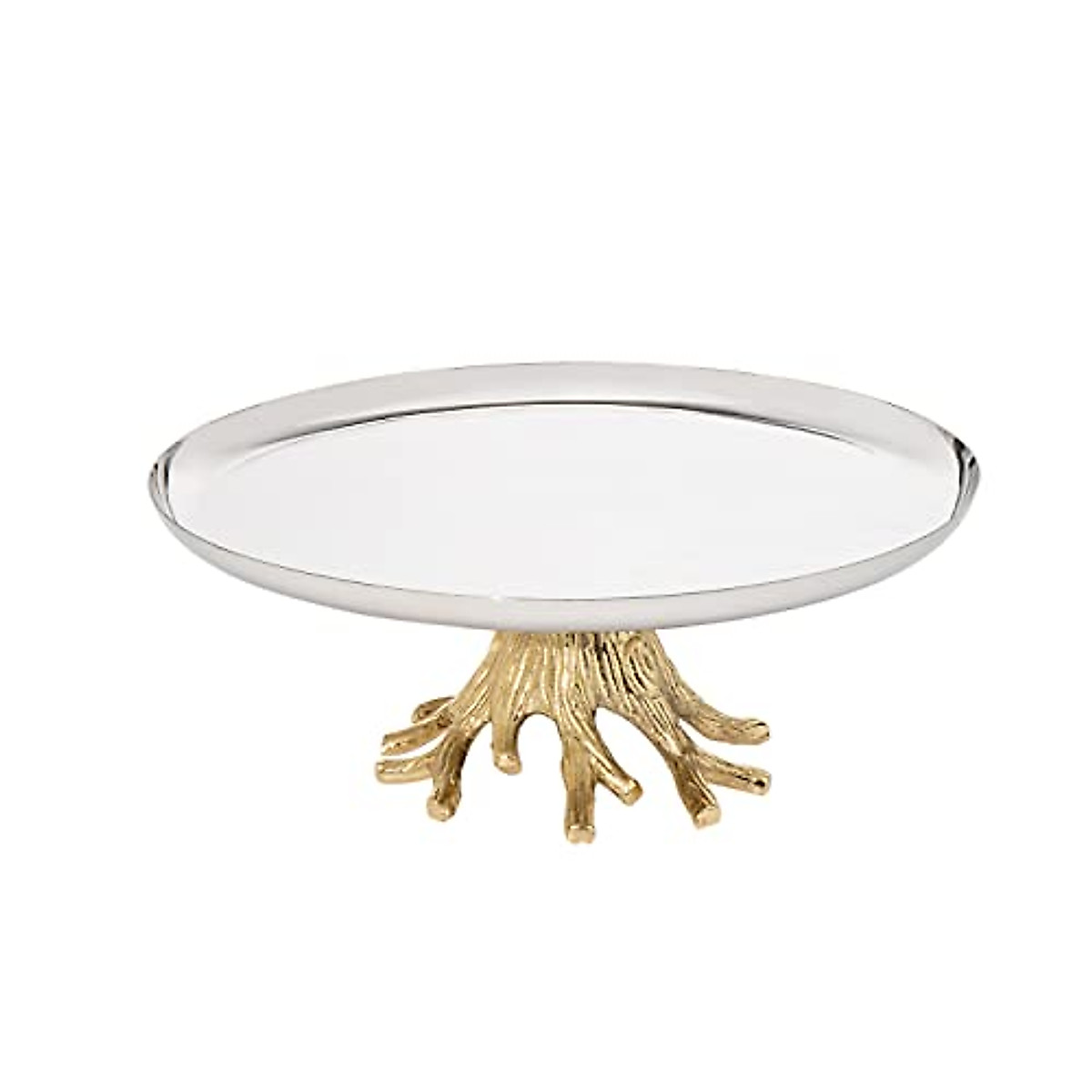 Cake Plate Tray Platter Server Gold Branch by Godinger -12 inches