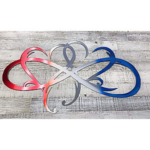 Dual Infinity Hearts Metal Wall Art Accent Two Hearts Become One