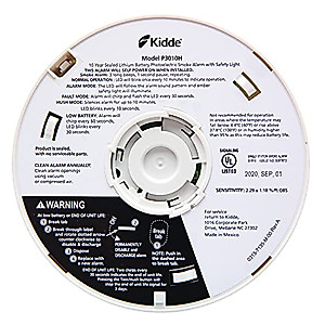 Kidde Smoke Detector with Safety Light for Hearing Impaired, 10-Year Battery Smoke Alarm, Ideal for Hallways or Deaf People