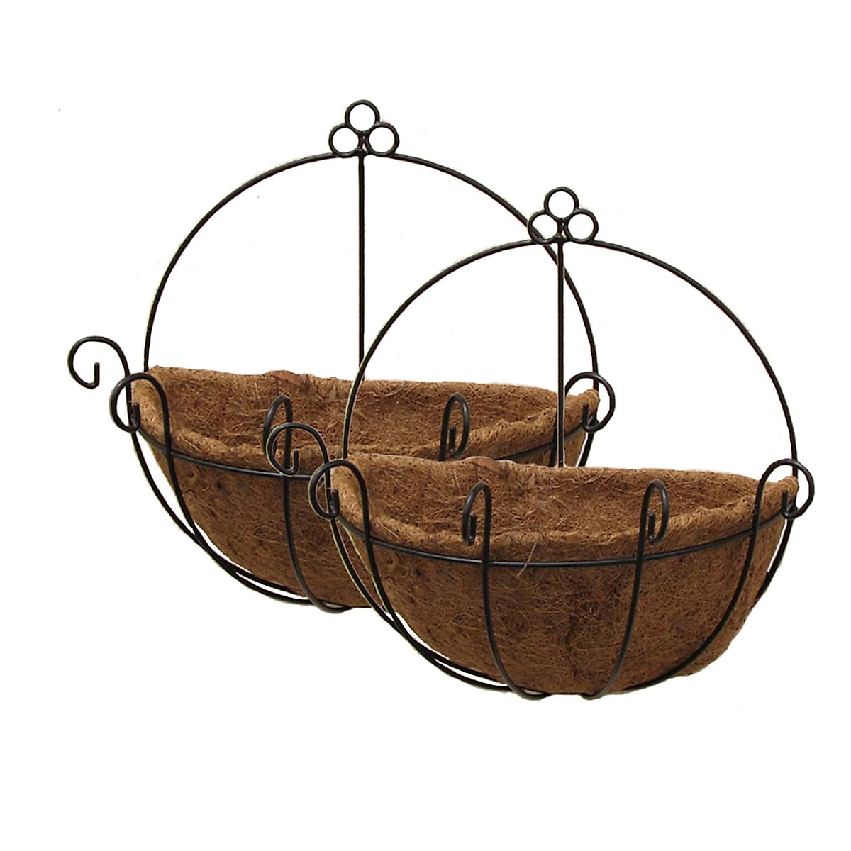 Tosnail 2 Pack Metal Wall Hanging Planter Basket with Coco Liner - Great for Indoor or Outdoor Plants