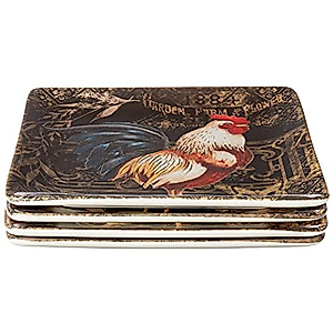 Certified International Gilded Rooster Dinnerware.Tabletop, One Size, Multicolored