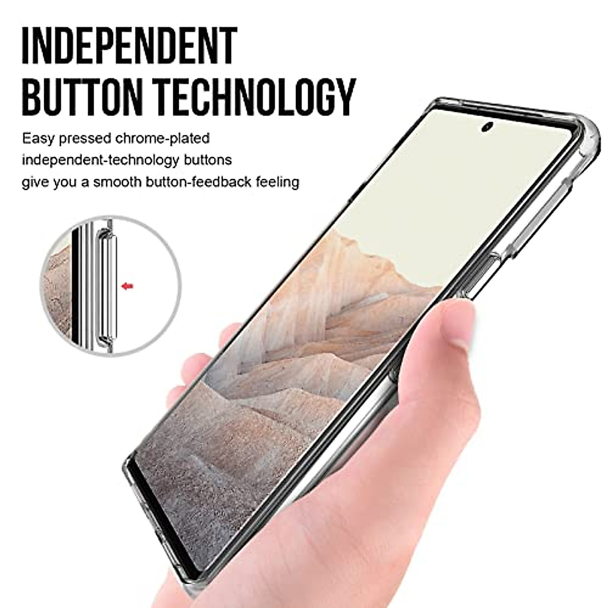 Guarishel for Google Pixel 6 Pro Case: [Built-in 4 Airbags][Not-Yellowing] Military-Grade Shockproof Protective Phone case for Google Pixel 6 Pro, Crystal Clear