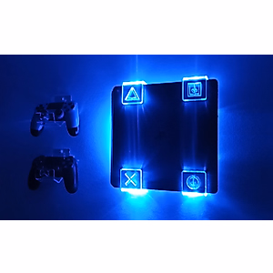 WALL MOUNT FOR PS4 PLAYSTATION 4 WITH MULTICOLOR LED LIGHTING KIT + 2 CONTROL MOUNT (PS4 (FAT))