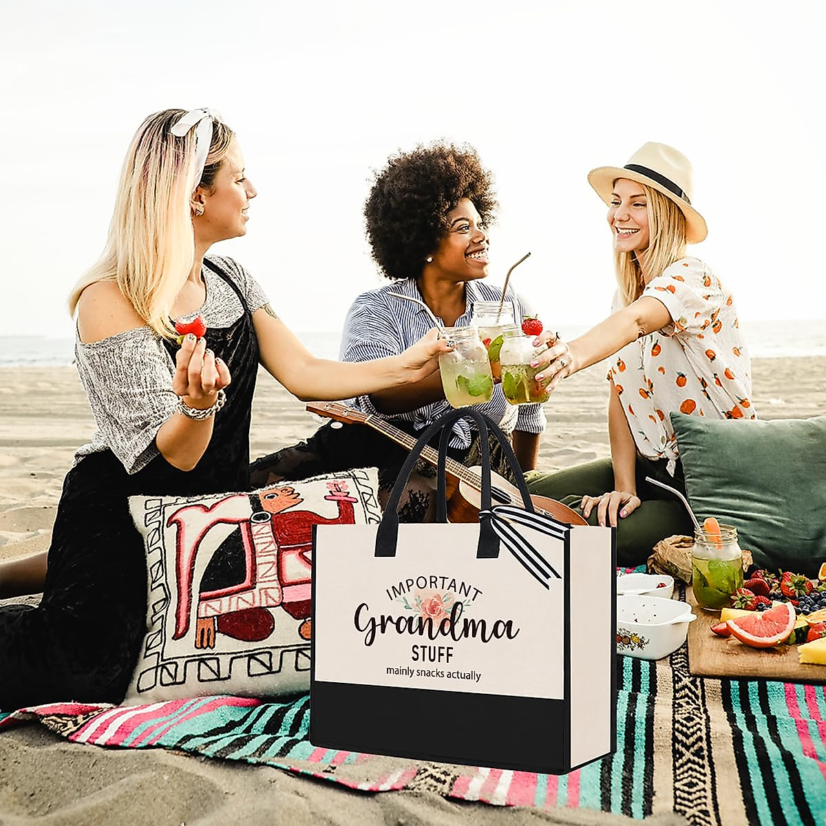 PKW Grandma Gift Tote Bag - Grandma Birthday, Christmas, Mother's Day Gift - From Granddaughter, Grandson, Grandmother, Nana, Gigi