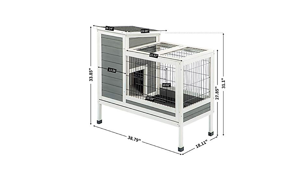 Aoxun Rabbit Hutch - Durable Indoor/Outdoor Cage
