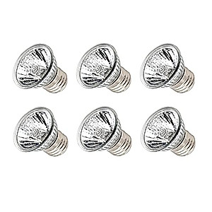 25W UVA UVB Reptile Light 25 Watt UVB Light UVA Bulb Halogen Basking Bulb Full Spectrum Reptilian Lamp Lizard Lamps for Turtle Aquarium Aquatic Reptile Lizard Habitat,E27/E26 Base,110V,6 Pack