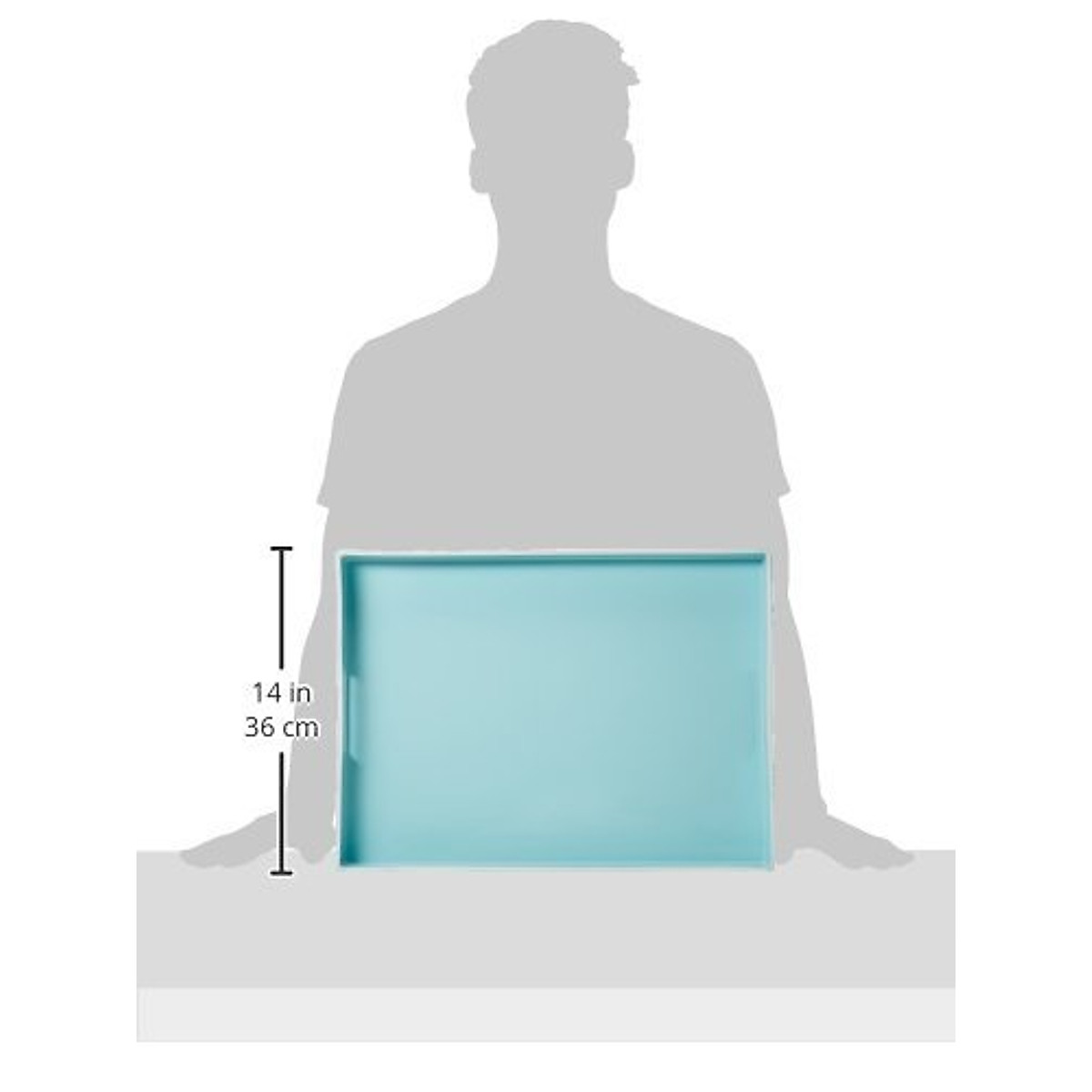 American Atelier Carry 14 x 19 inches Rectangular Tray with Handle, 14 x 19 inch, Teal