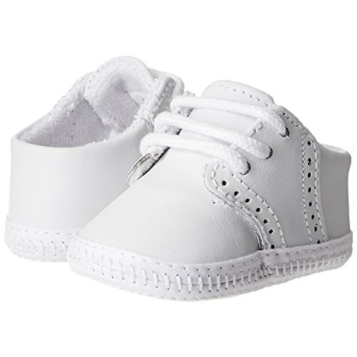 Baby Deer White Leather Saddle Oxford Crib Shoe, Infant, Unisex, Sz 0