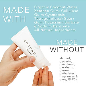 Coconu Water Based Personal Lubricant | Vegan | for Couples, Men, Women and Personal Use | Cruelty Free, Edible, Hypoallergenic | 3.0 oz