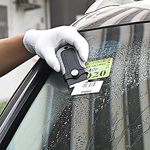 FOSHIO 2 Pack Grey Razor Blade Scraper with 20PCS Extra Razor Blades, Stainless Steel & Carbon Steel Single Edge Razor Blade Scraper Tool for Decals, Stickers, Labels, Caulk, Adhesive, Paint Removal