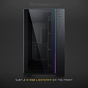 MagniumGear (MG-NE620Q_DBK02) NEO Qube 2, Dual Chamber ATX Mid-Tower, Digital-RGB Lighting, Front I/O USB Type C, Tempered Glass Panels, Black
