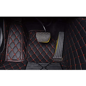 Muchkey car Floor Mats fit for 95% Custom Style Luxury Leather All Weather Protection Floor Liners Full car Floor Mats red