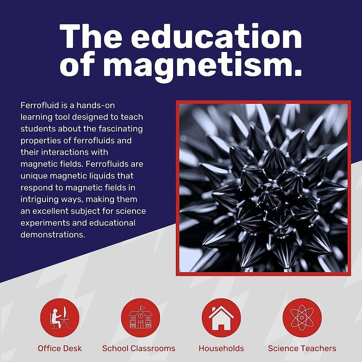 CMS MAGNETICS - (2oz Kit) Ferrofluid Science Experiment Kit for Education in Magnetism - Includes: 2 Fluid Ounce (59mL) Bottle of Ferrofluid, Gloves, Pipette, Petri Dishes