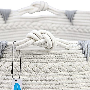 Casaphoria XXXXLarge Cotton Rope Blanket Basket 22in x 22in x 16in Woven Laundry Hamper Laundry Baskets Storage Basket for Towel, Diaper, Laundry Basket（pack of 1）, Gray (MB2021046)