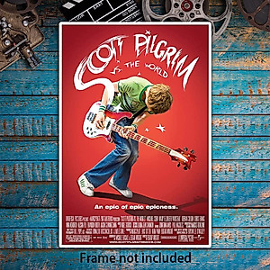 Scott Pilgrim Vs. The World Movie Poster for Bedroom Aesthetic Wall Decor Canvas Print Wall Art Christmas Gift 12x18in Unframed