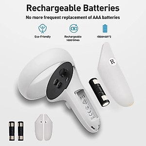 VR Charging Station for Oculus Quest 2/Meta Quest 2,Ysokk Magnetic Charging Dock with 2 Rechargeable Batteries/USB-C Charger and Cable