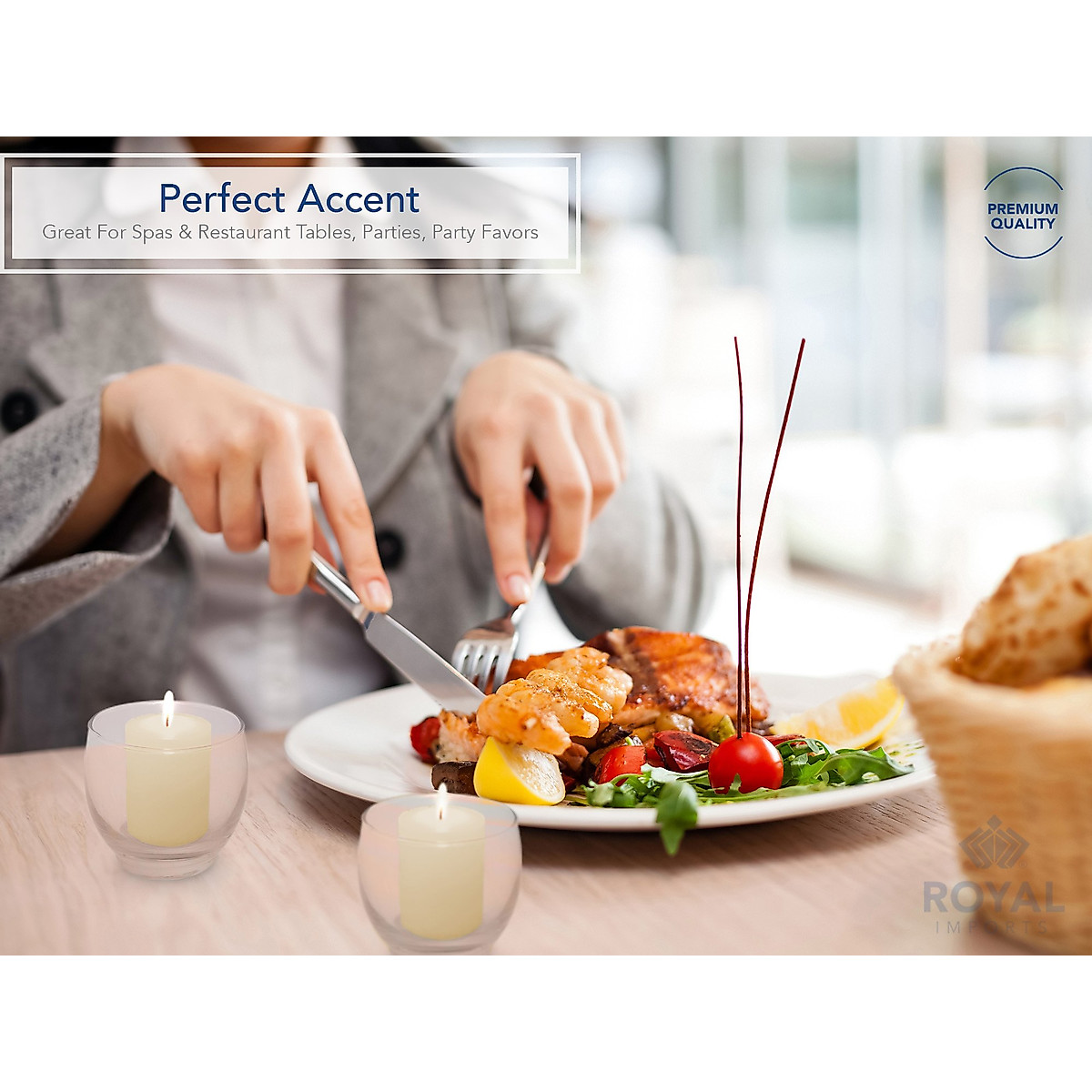 Royal Imports Votive Candle, Unscented Ivory Wax, Box of 36, for Wedding, Birthday, Holiday & Home Decoration (15 Hour)