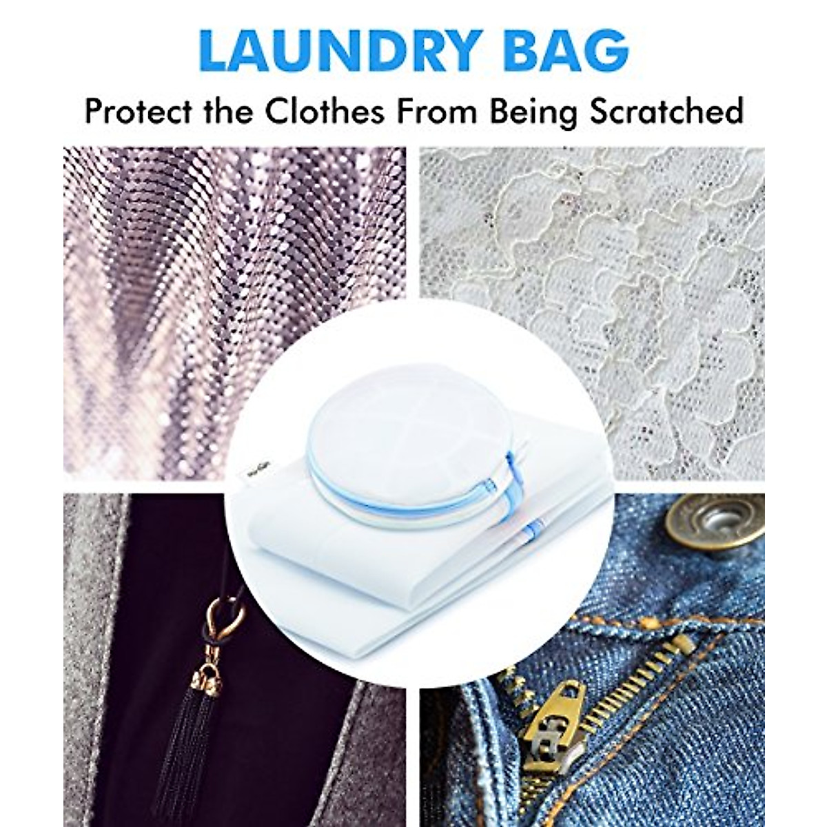 Plusmart Delicate Clothes Laundry Wash Bag, Mesh Laundry Bag for Delicates,Mesh Lingerie Bag, Bra Garment Laundry Bag Mesh, Underwear wash Bag, 5 Pack