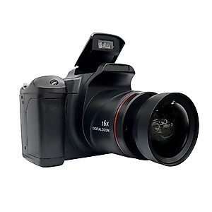 Digital Vlogging Camera HD 16x Video Camera DSLR Wide Angle Telephoto Cameras Gift Photography (Black)