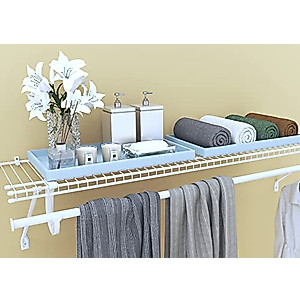 ClosetMaid 5631 SuperSlide Ventilated Shelf Kit with Closet Rod, 4-Foot x 12-Inch, White
